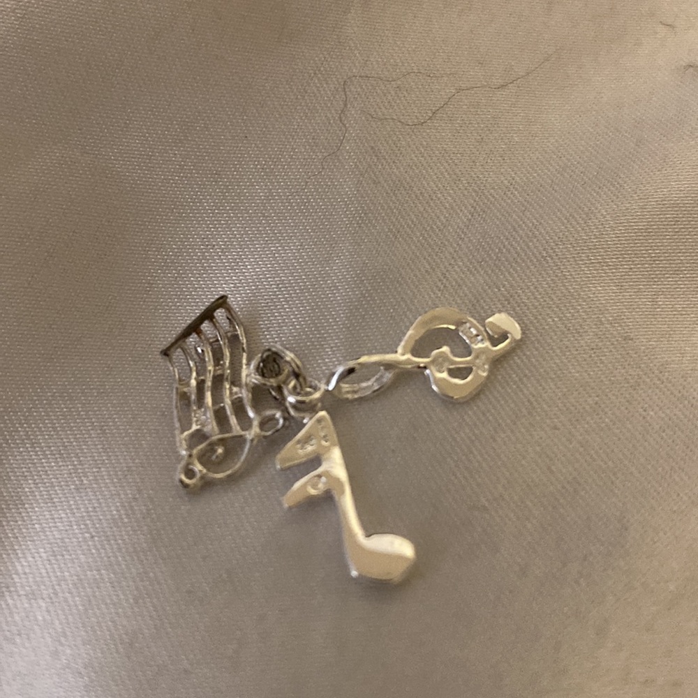 Music Note And Treble Clef Charm - Gem